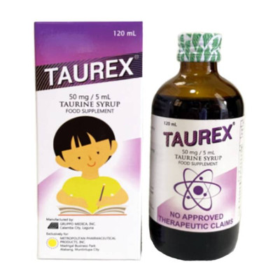TAUREX Taurine 50mg / 5mL Syrup 120mL price in the Philippines | MedsGo ...